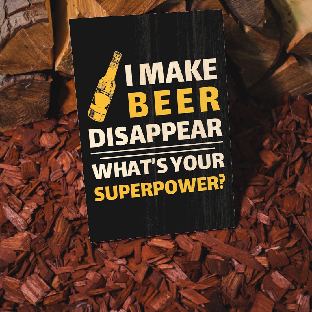 Spell Board I Make Beer Disappear Wood Vintage Funny Humor Board Text ...