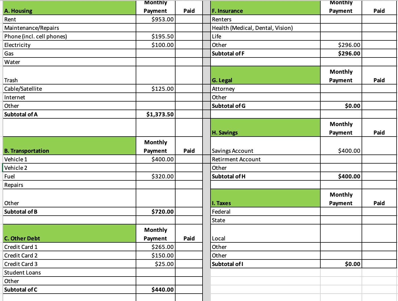Personal Budget Calculator - Etsy