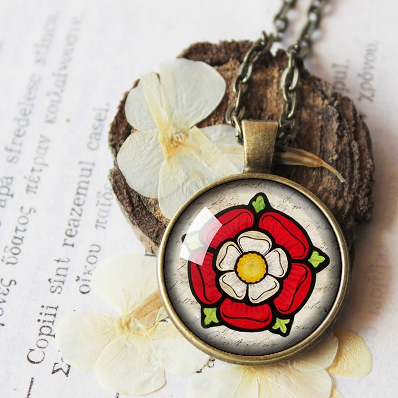 Tudor Rose Flower Necklace Tudor Rose Pendant Henry Tudor - Etsy