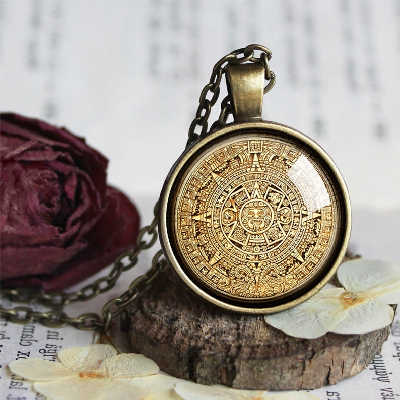 Mayan Calendar Necklace Mayan Calendar Pendant Mayan Calendar Jewelry