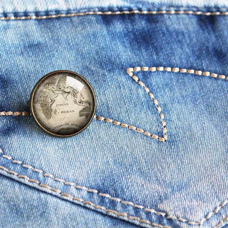 Vintage Map Lapel Pin World Map Brooch World Map Badge - Etsy