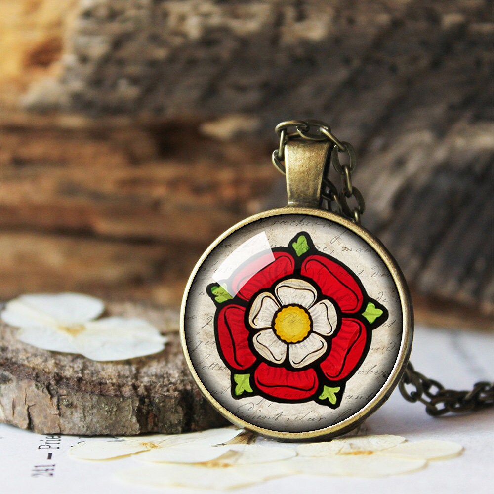 Tudor Rose Flower Necklace Tudor Rose Pendant Henry Tudor - Etsy