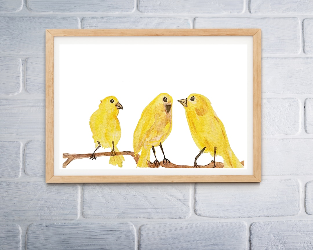 Canary Art Print, Watercolor Canary Painting, Watercolour, Yellow Bird ...