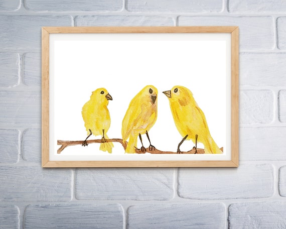 Canary Art Print Watercolor Canary Painting Watercolour - Etsy