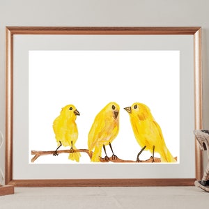 Canary Art Print, Watercolor Canary Painting, Watercolour, Yellow Bird ...