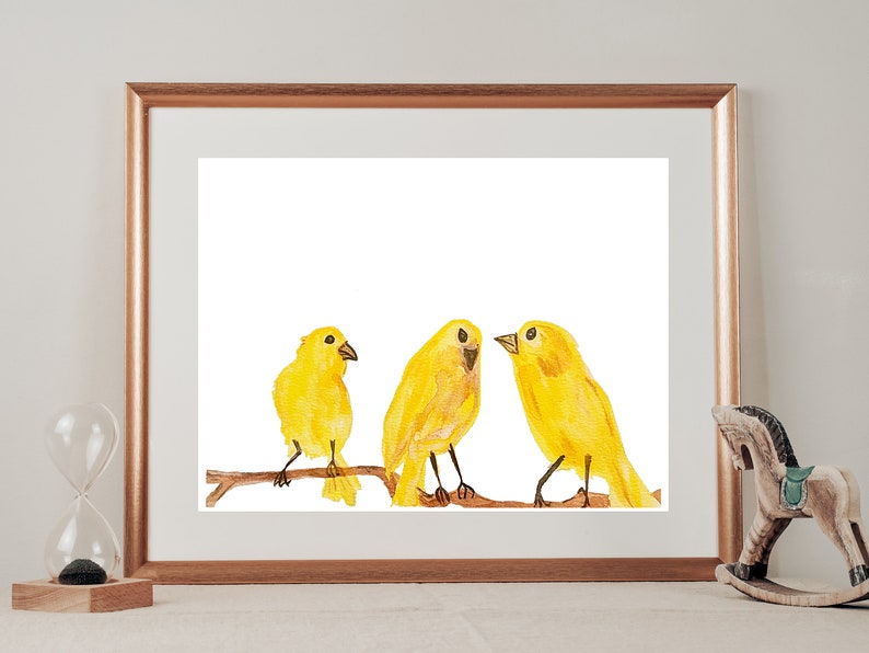 Canary Art Print, Watercolor Canary Painting, Watercolour, Yellow Bird ...