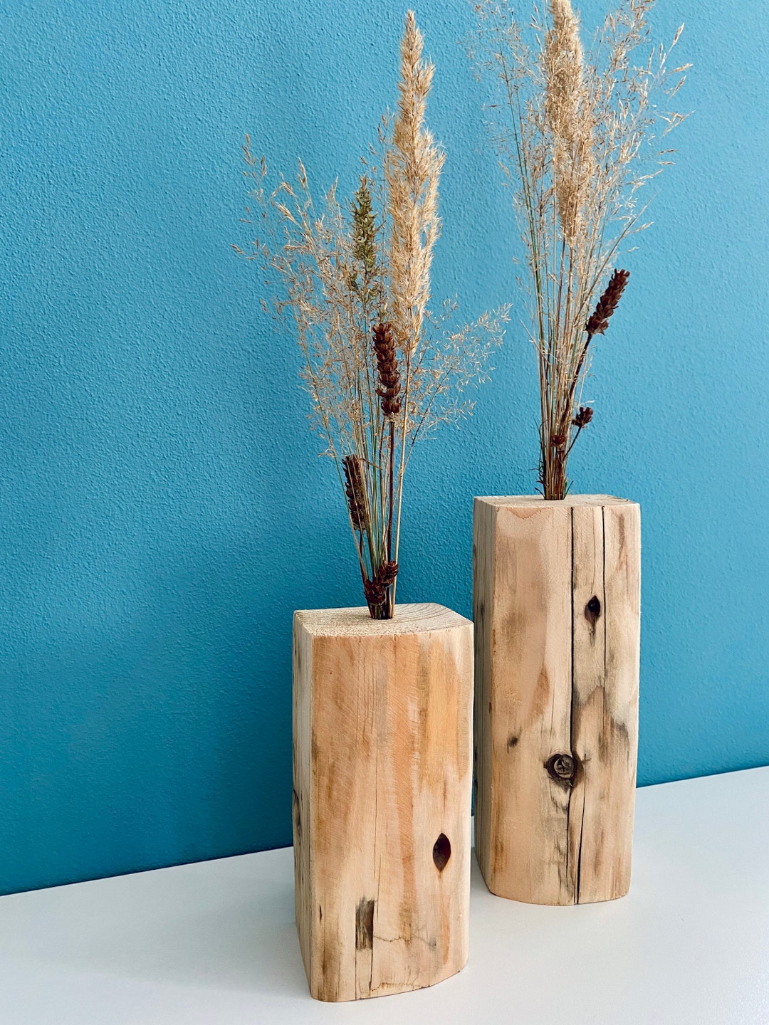 WOOD DESIGN Flower Vase, Wooden Vase, Dried Flowers, Flower ...