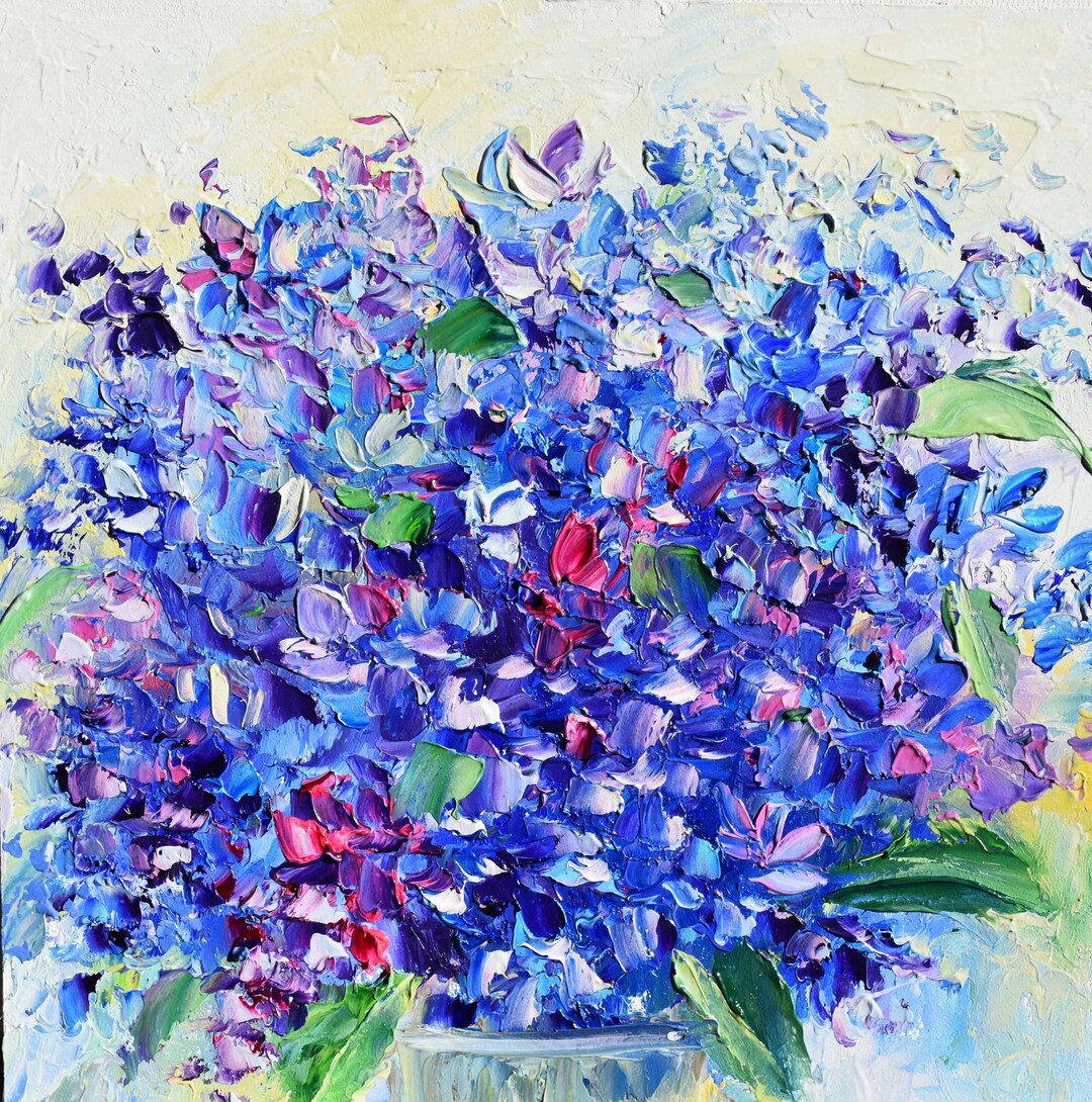 Forget-me-not Art Blue Flower Painting Blue Painting Floral Artwork ...