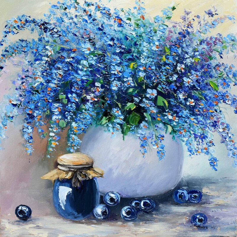 Blueberry Painting - Etsy