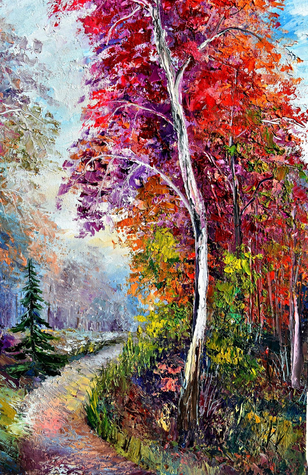 Autumn Painting Fall Art Landscape Painting Bedroom Art Abstract ...
