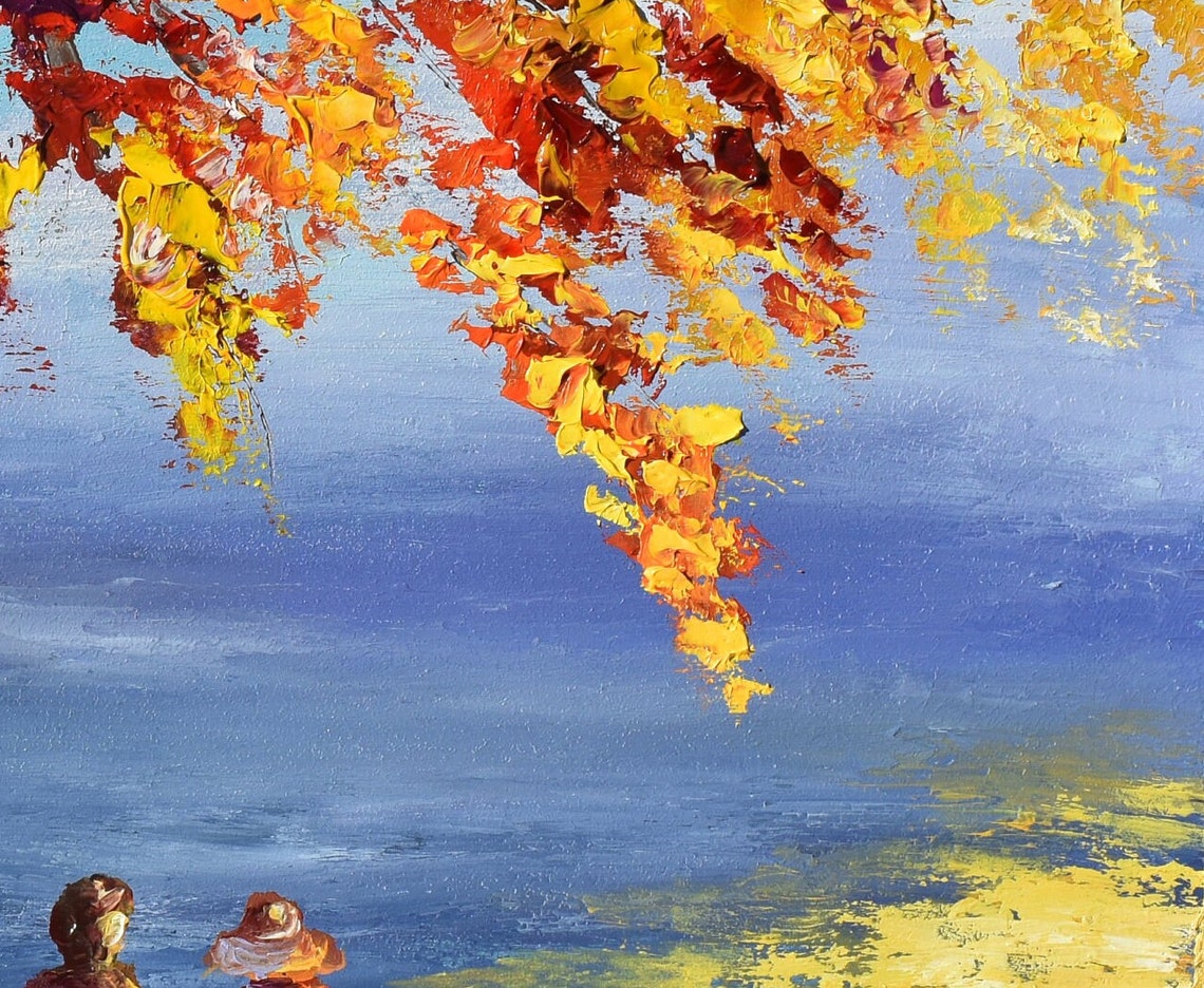 Fall Art Wall Art Romantic Autumn Painting Hand Painted Artwork Autumn ...