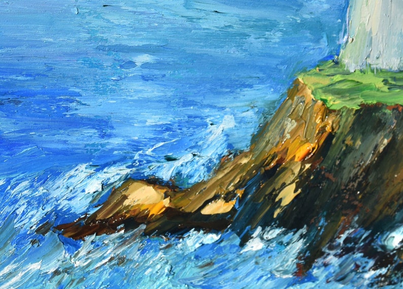 Lighthouse Art Mediterranean Art Oil Art Miniature Art Impressionist ...
