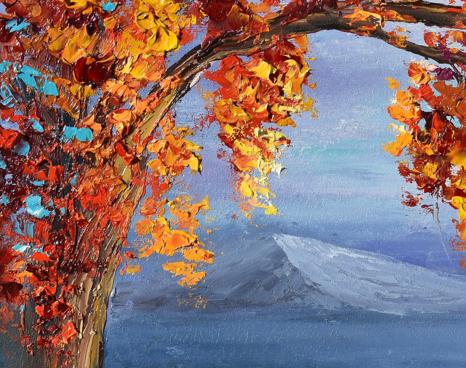 Fall Art Wall Art Romantic Autumn Painting Hand Painted Artwork Autumn ...