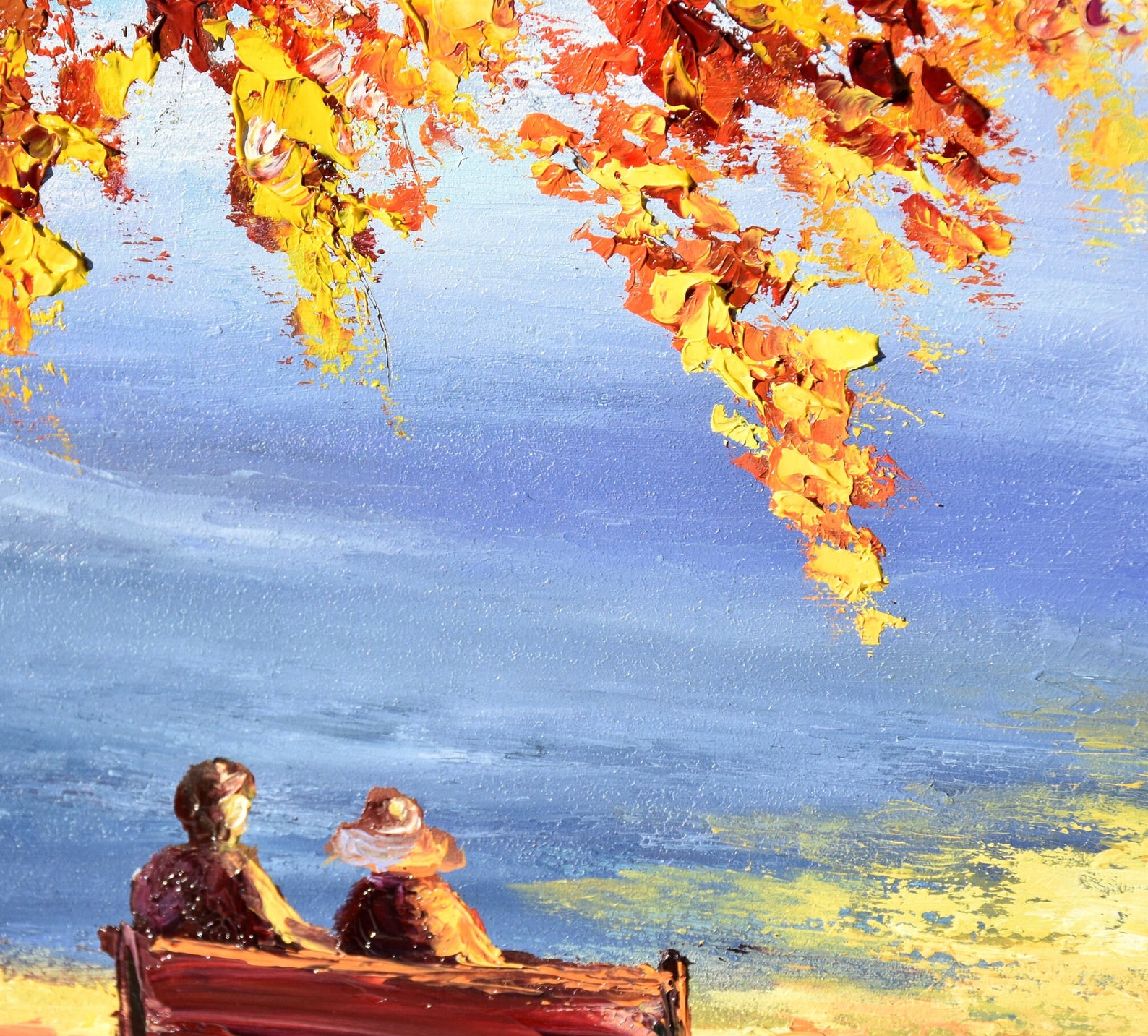 Fall Art Wall Art Romantic Autumn Painting Hand Painted Artwork Autumn ...