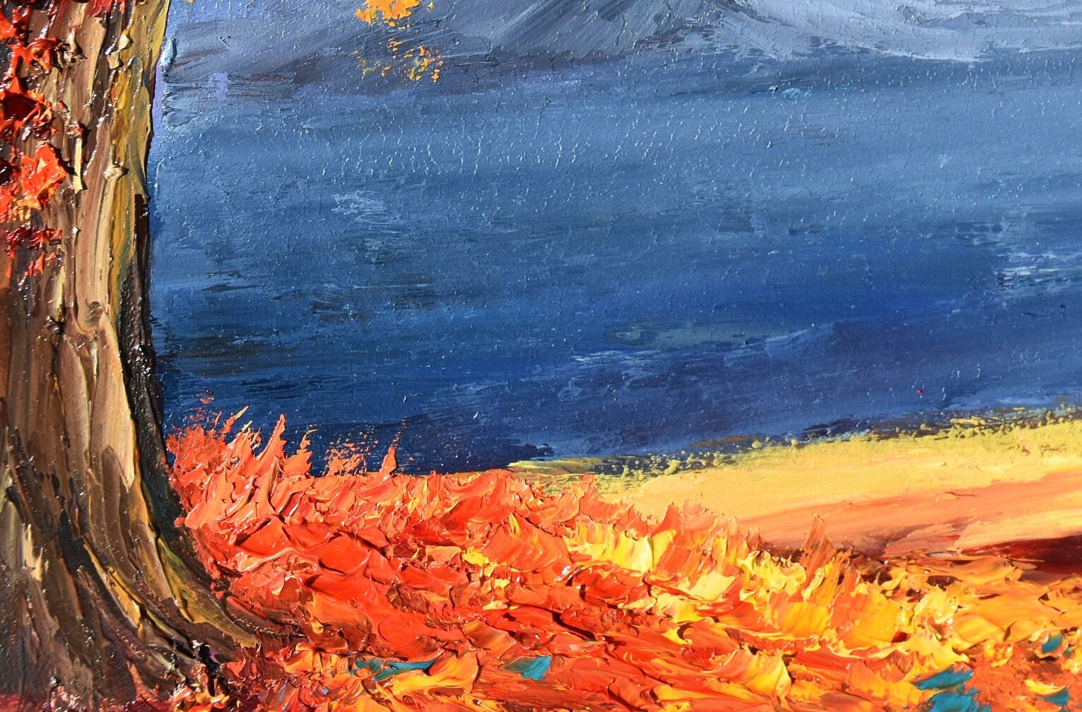 Fall Art Wall Art Romantic Autumn Painting Hand Painted Artwork Autumn ...