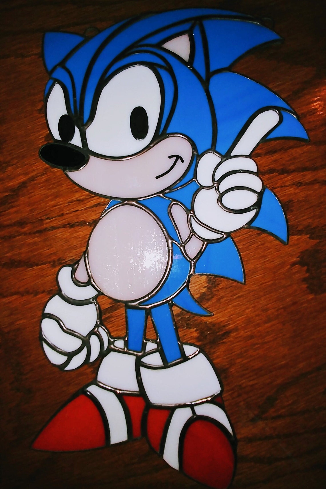 Sonic the Hedgehog Inspired Stained Glass Panel - Etsy