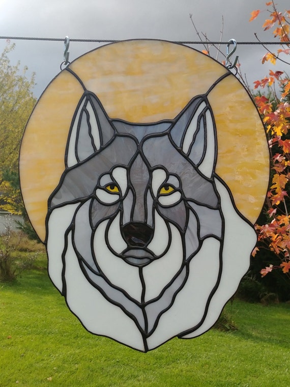 Stained Glass Wolf - Etsy