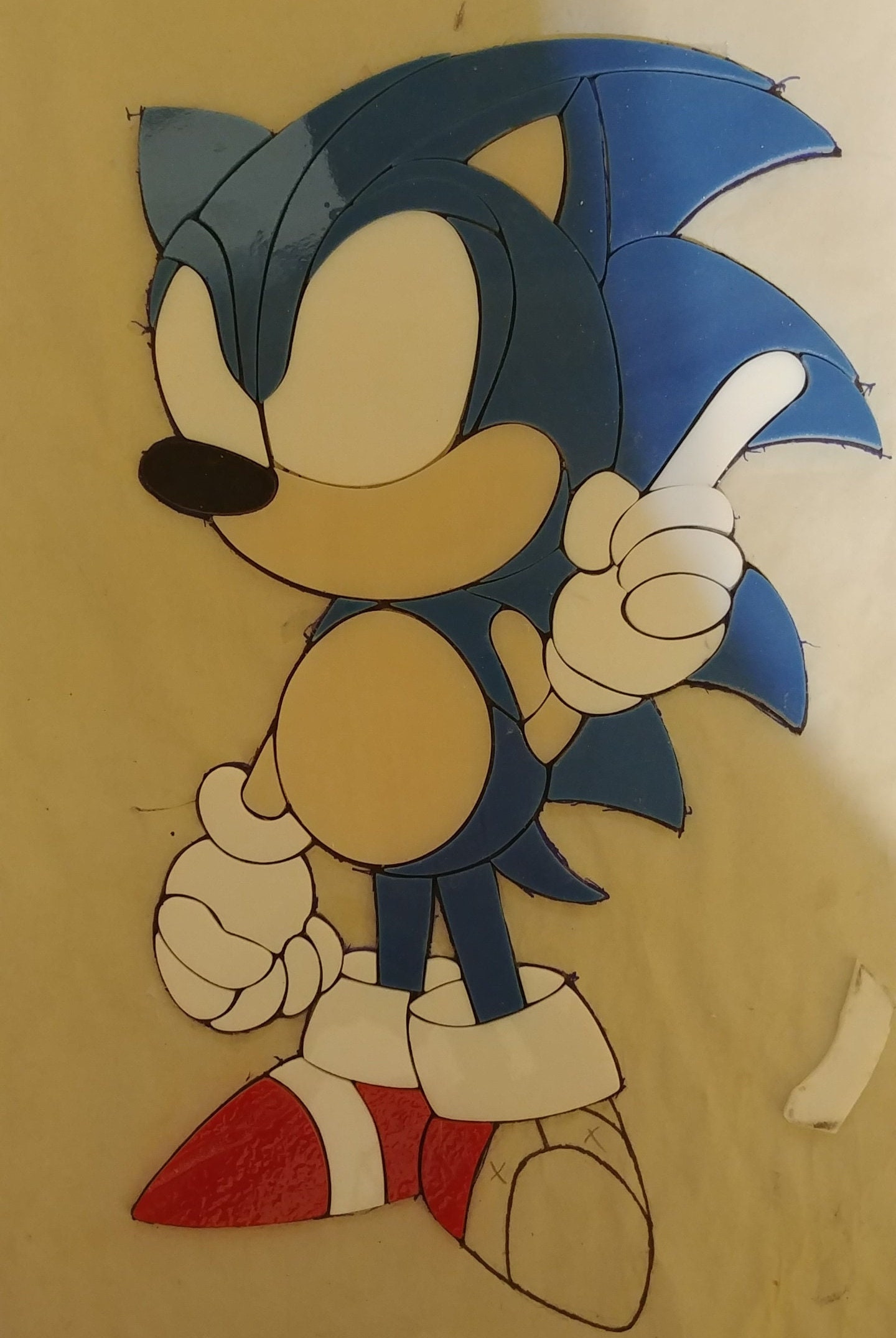 Sonic the Hedgehog Inspired Stained Glass Panel - Etsy