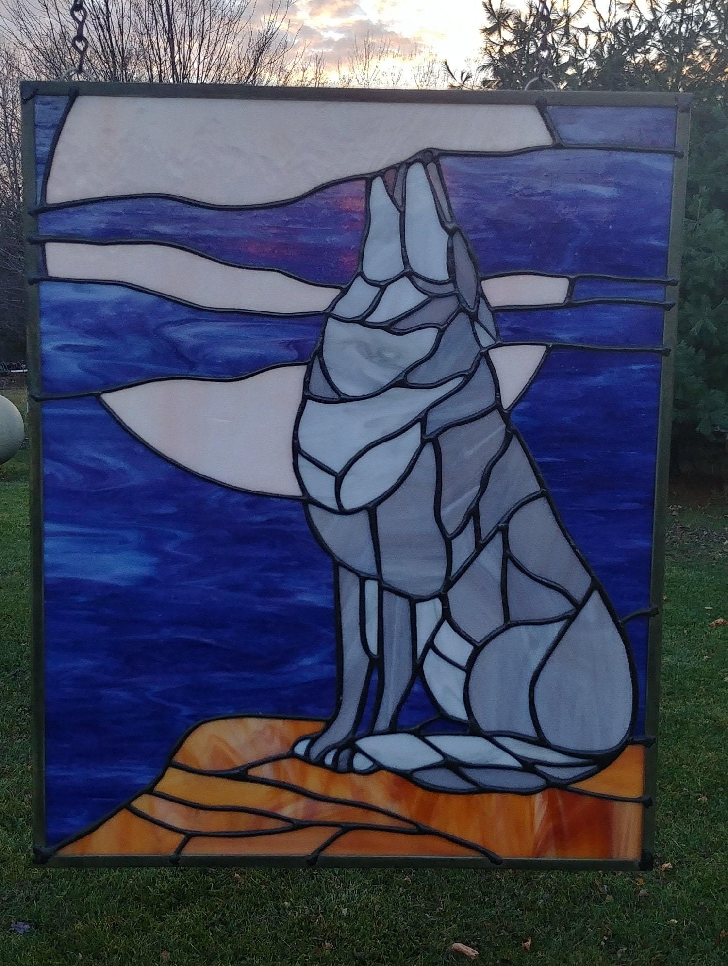 Stained Glass Wolf - Etsy