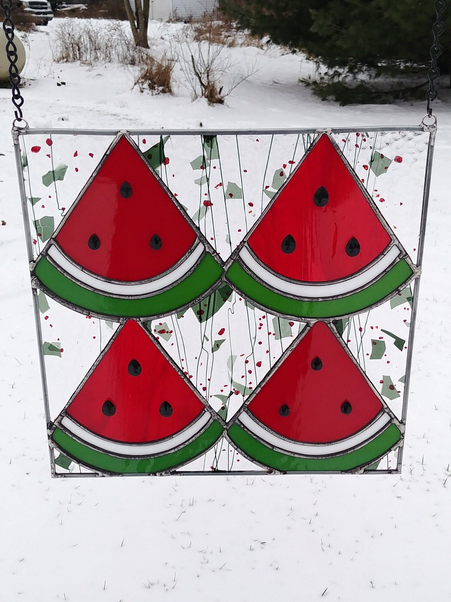 Stained Glass Watermelon Panel - Etsy