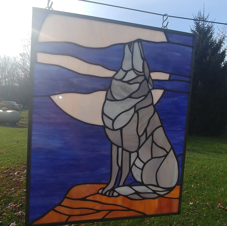 Stained Glass Wolf - Etsy