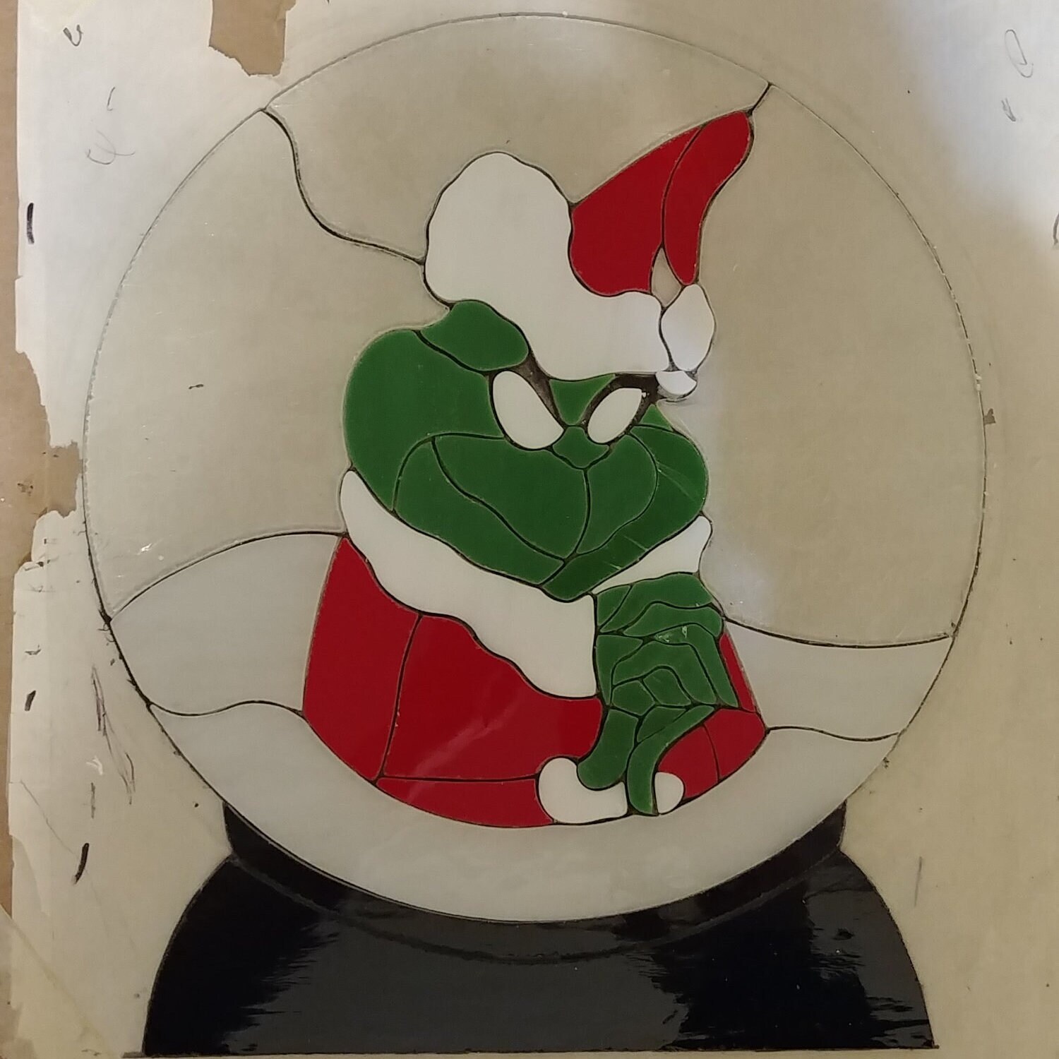 Grinch Inspired Stained Glass Panel - Etsy