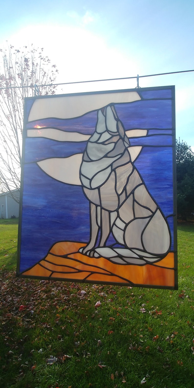 Stained Glass Wolf - Etsy