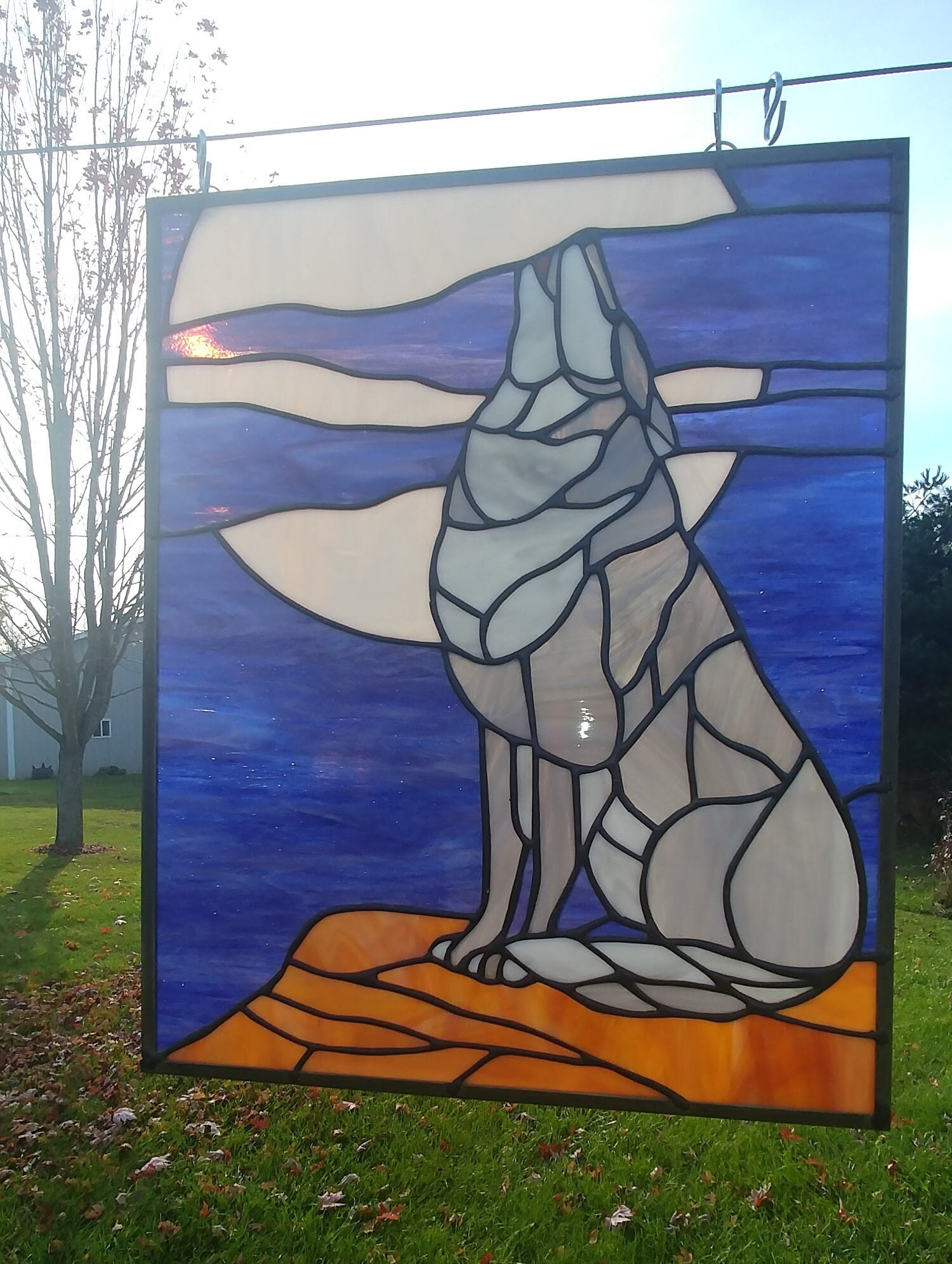 Stained Glass Wolf - Etsy