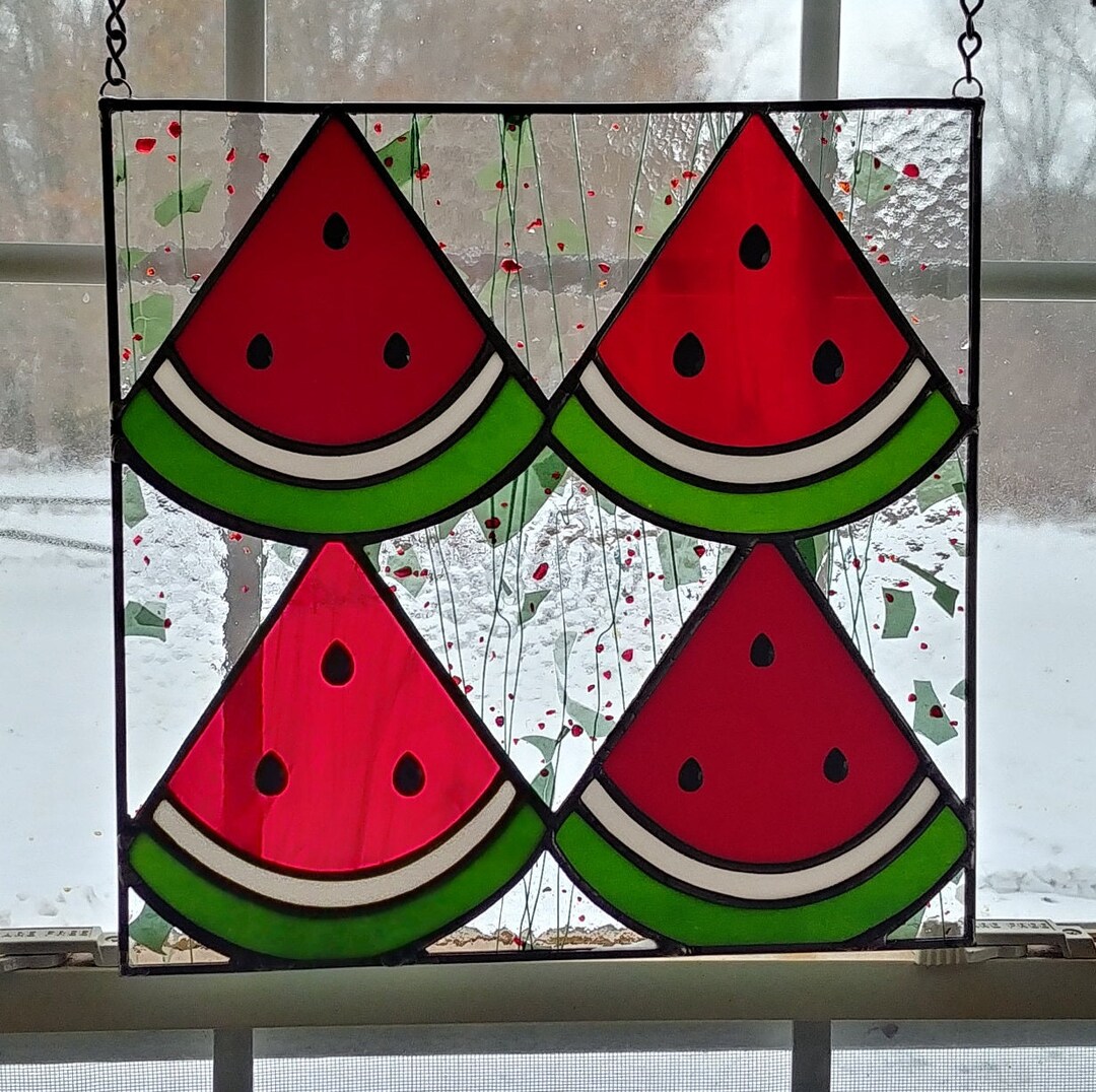 Stained Glass Watermelon Panel - Etsy