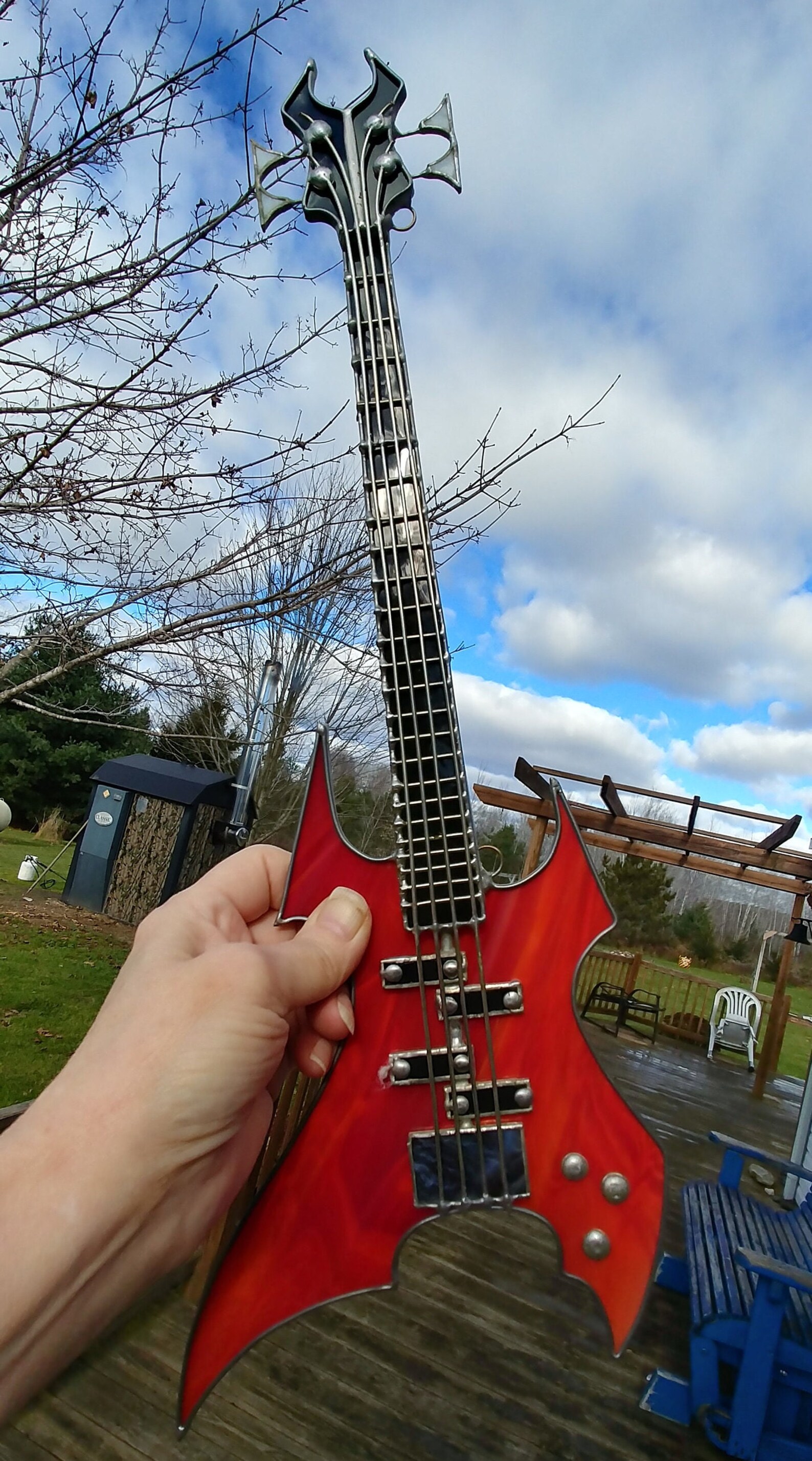 Stained Glass Electric Bass Guitar - Etsy