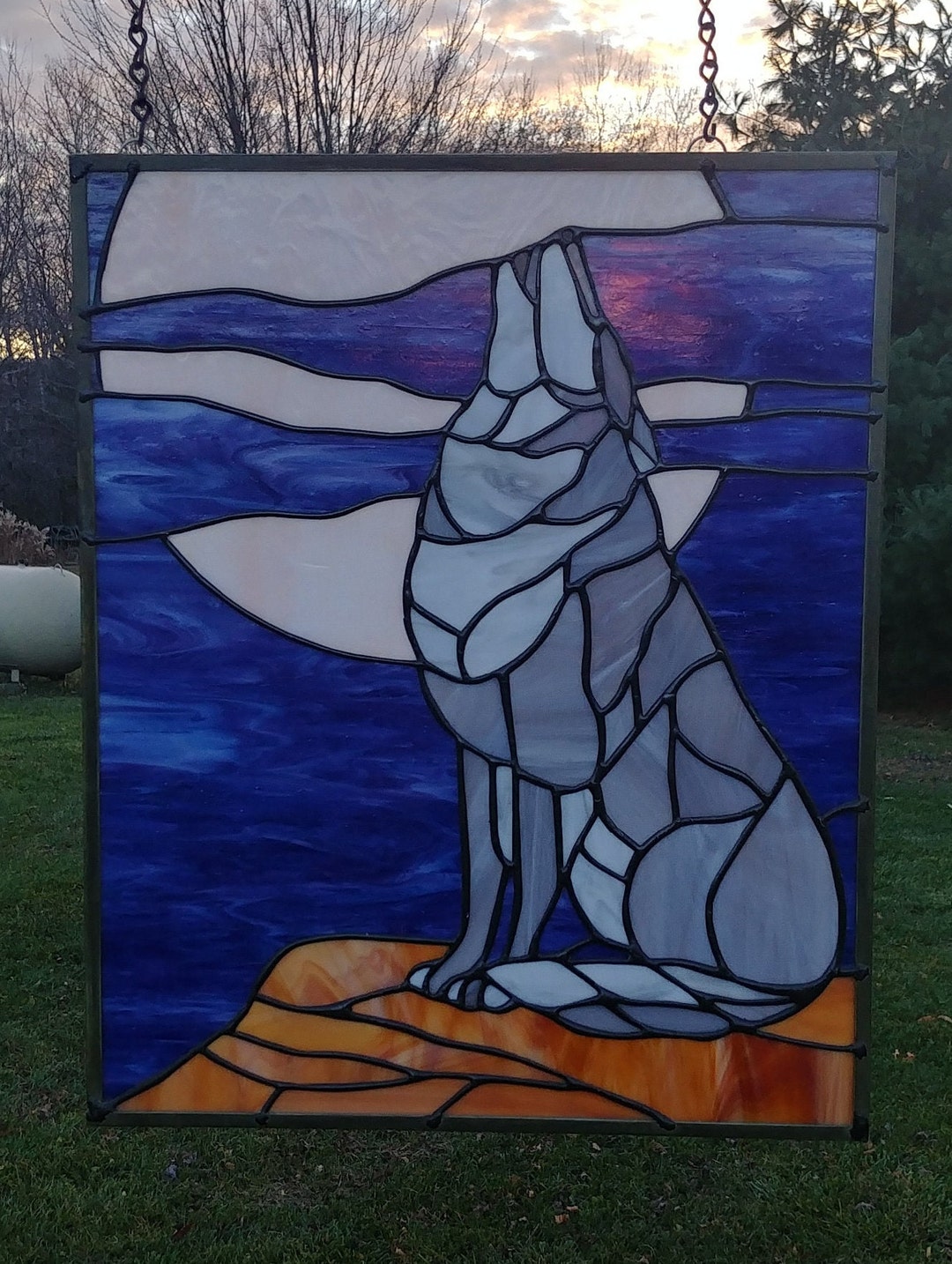 Stained Glass Wolf - Etsy