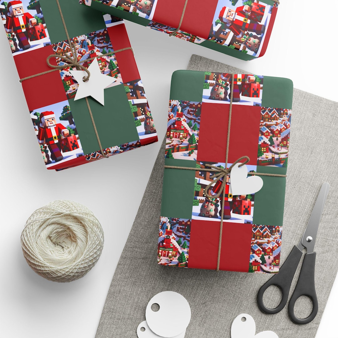 Wrapping Papers, Minecraft Inspired Gift Wrap for Gamers Gamer Gift ...