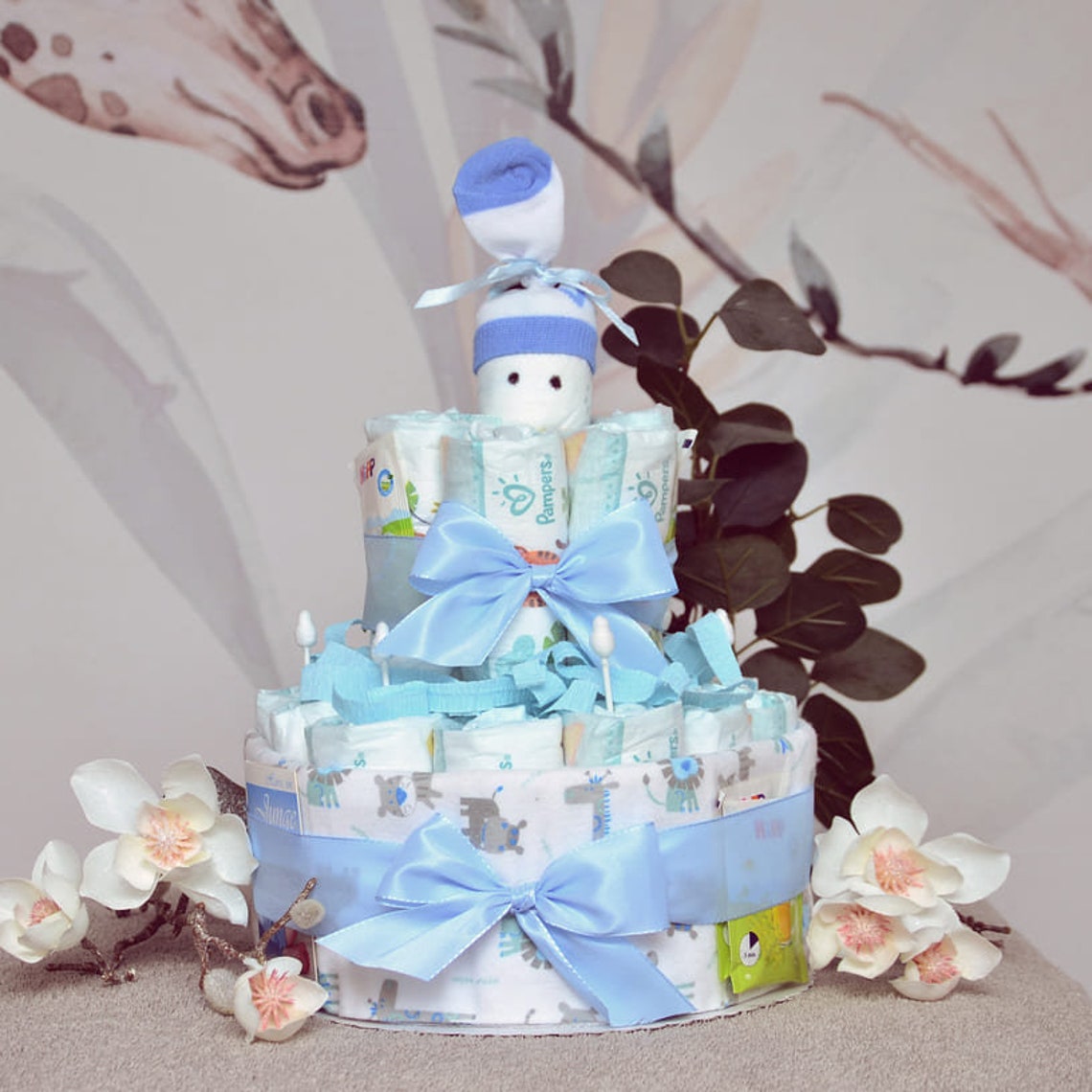 Windeltorte Junge - Windelgeschenk - Geschenk für Babyparty ...