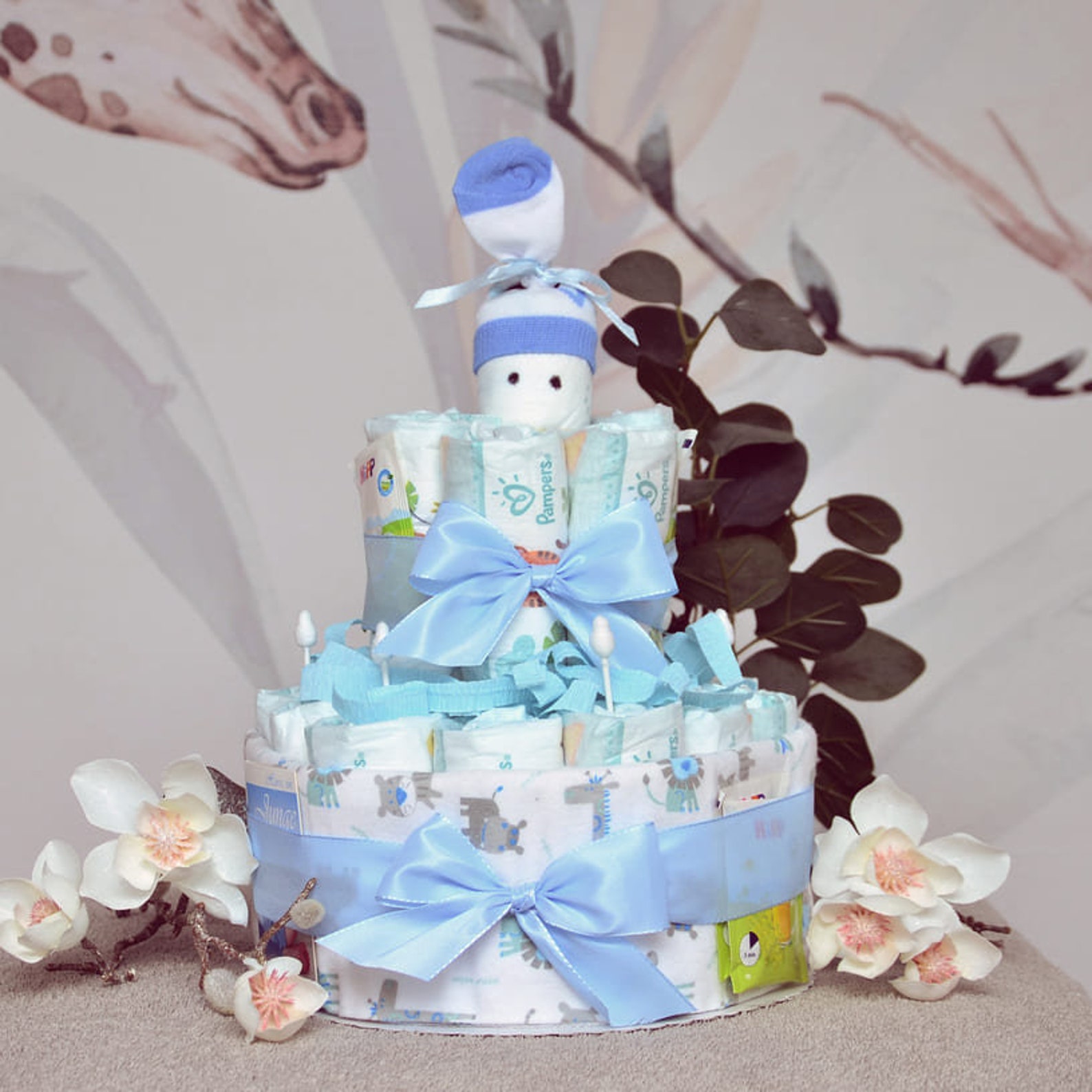 Windeltorte Junge - Windelgeschenk - Geschenk für Babyparty ...