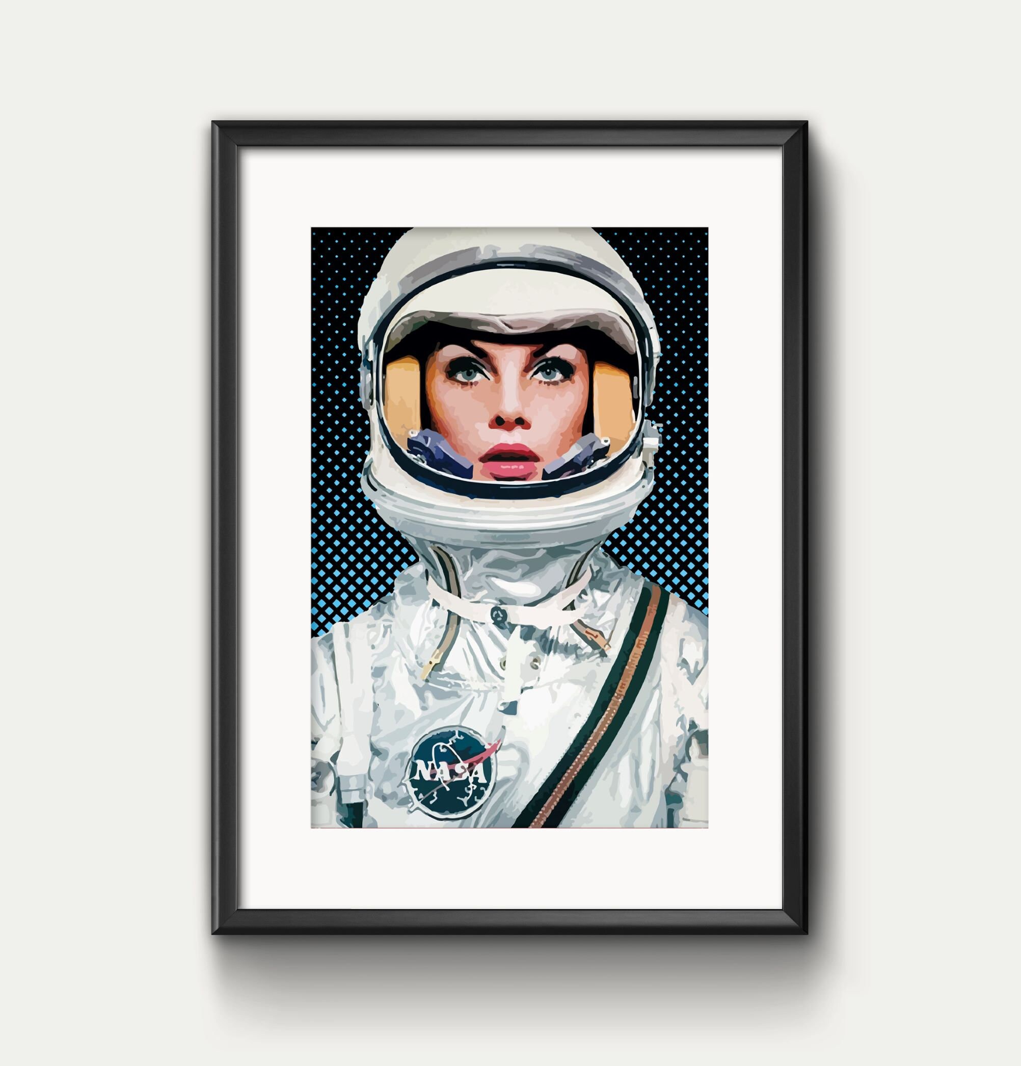 Female Astronaut Print, Spacewoman Print, Retro Space Print, Retro ...