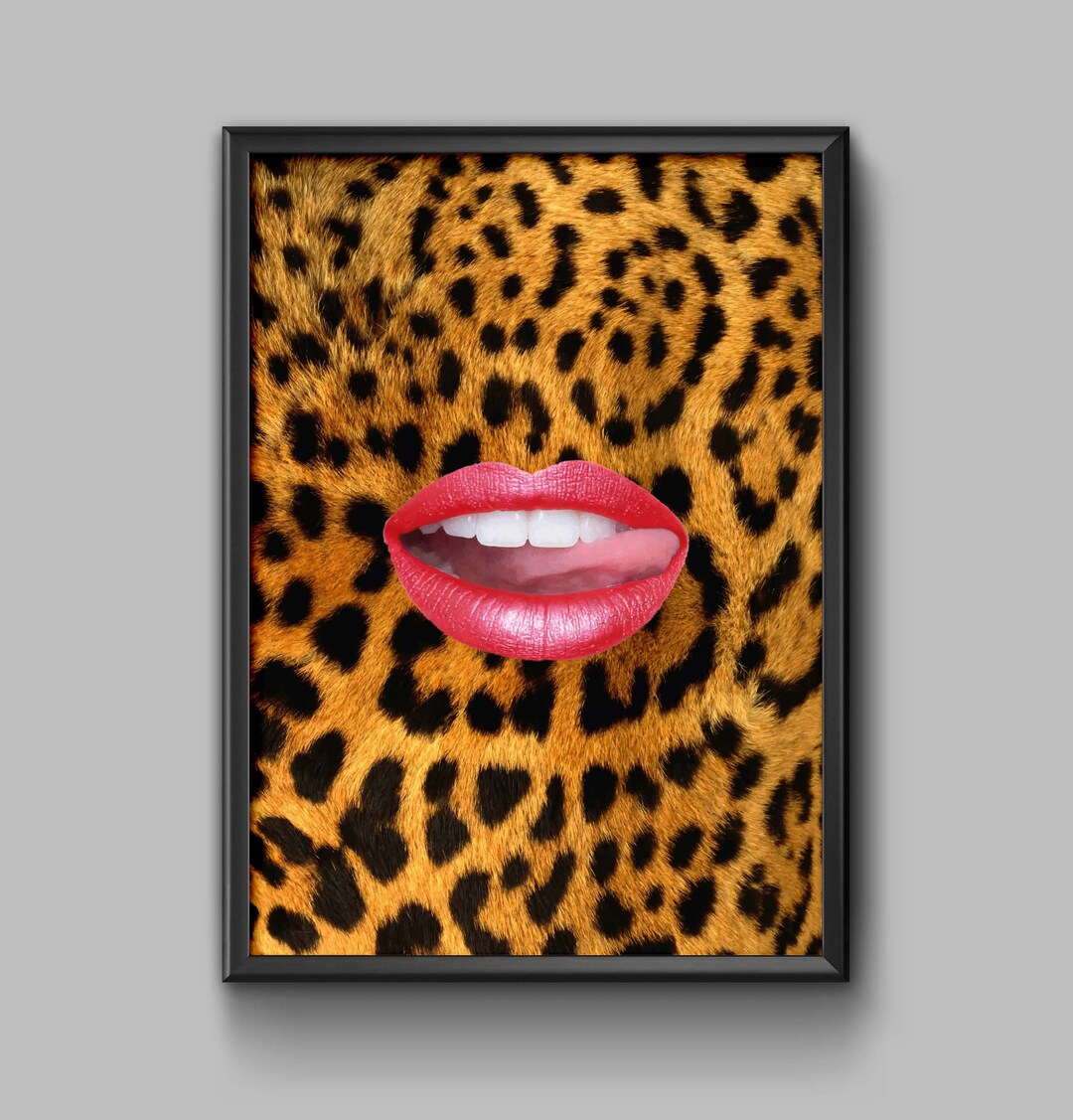 Lips Print, Lips Poster, Lips Leopard Skin, Sexy Print, - Etsy