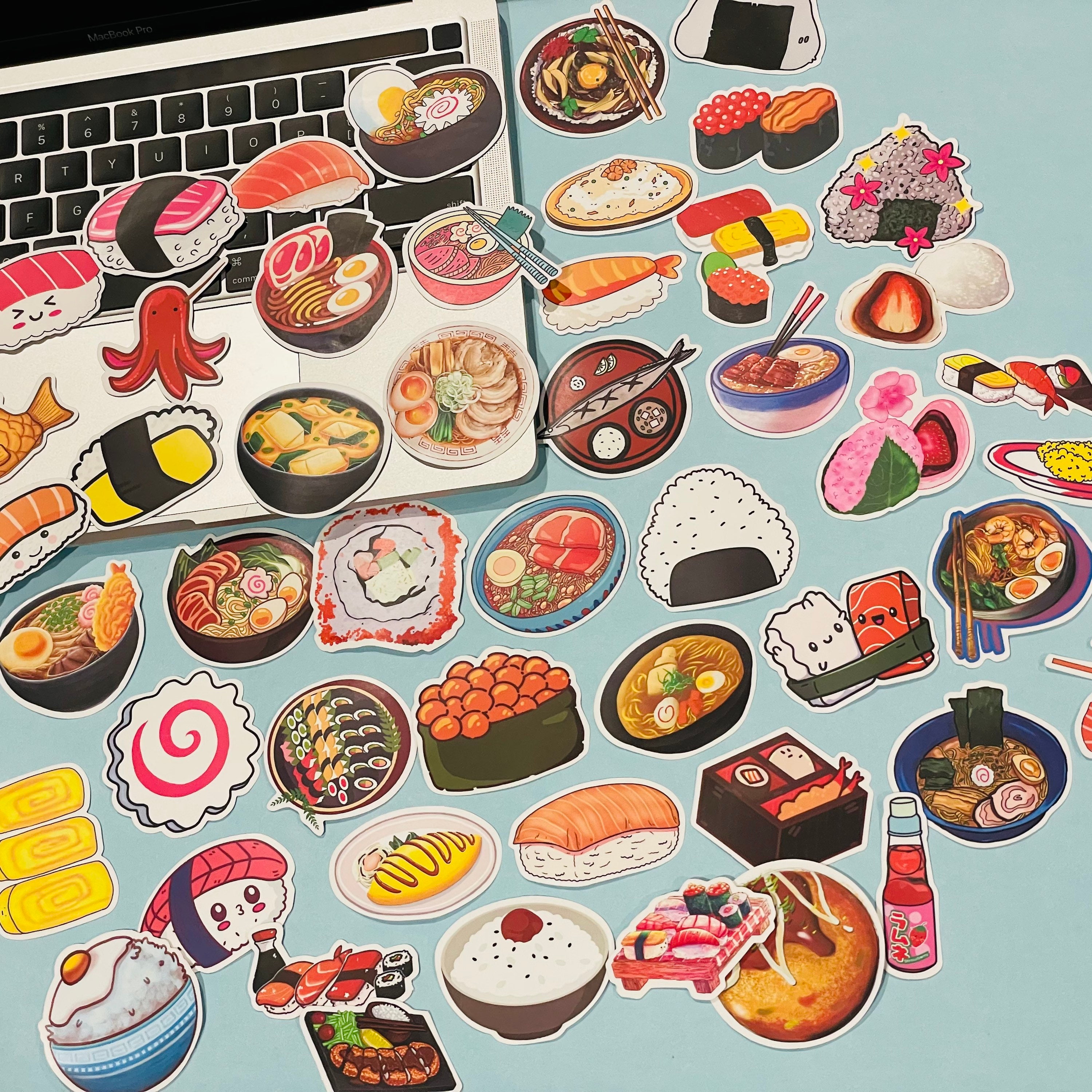 50pcs Cute Japanese Street Food Sticker Japan Sushi Ramen Rice - Etsy ...