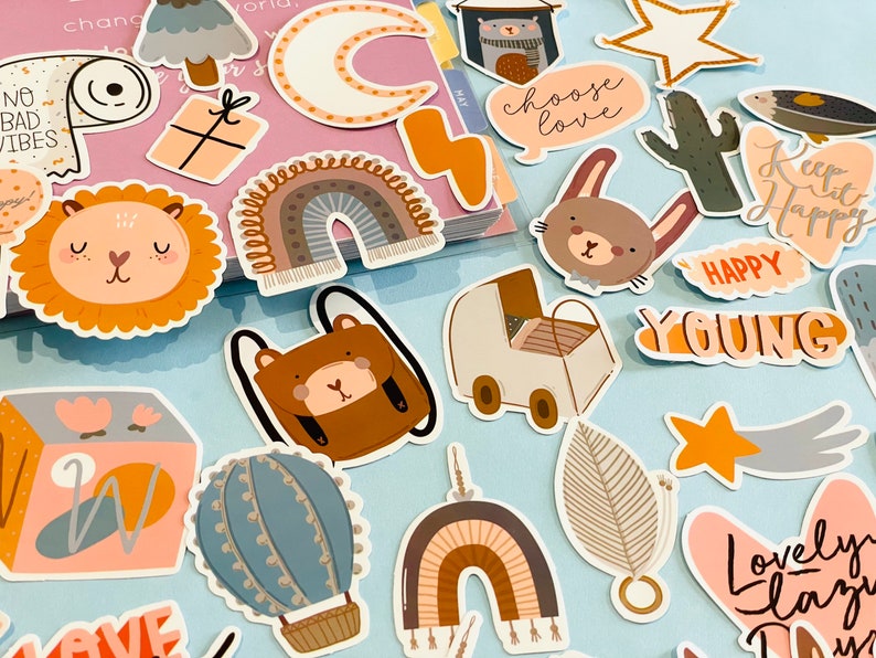 50pcs Cute Aesthetic Sticker Pack Boho Styles Rainbows Animals - Etsy