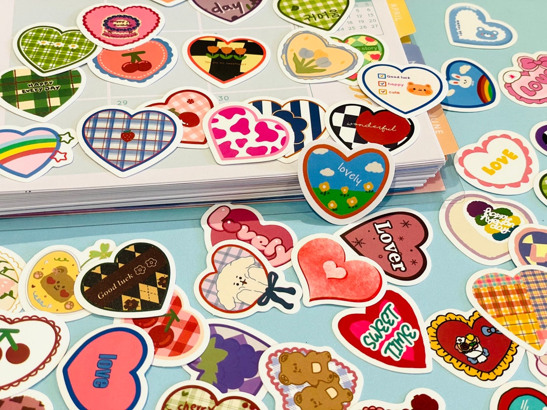 Valentine's Day Cute Love Hearts Stickers Pack Lovely Couples Stickers ...
