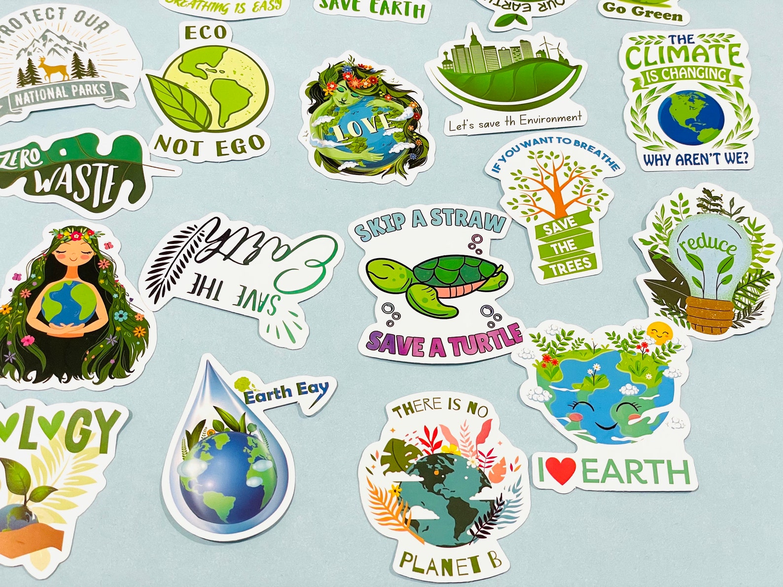 Earth Day Sticker, Protect Nature Environment Friendly Sticker Set ...