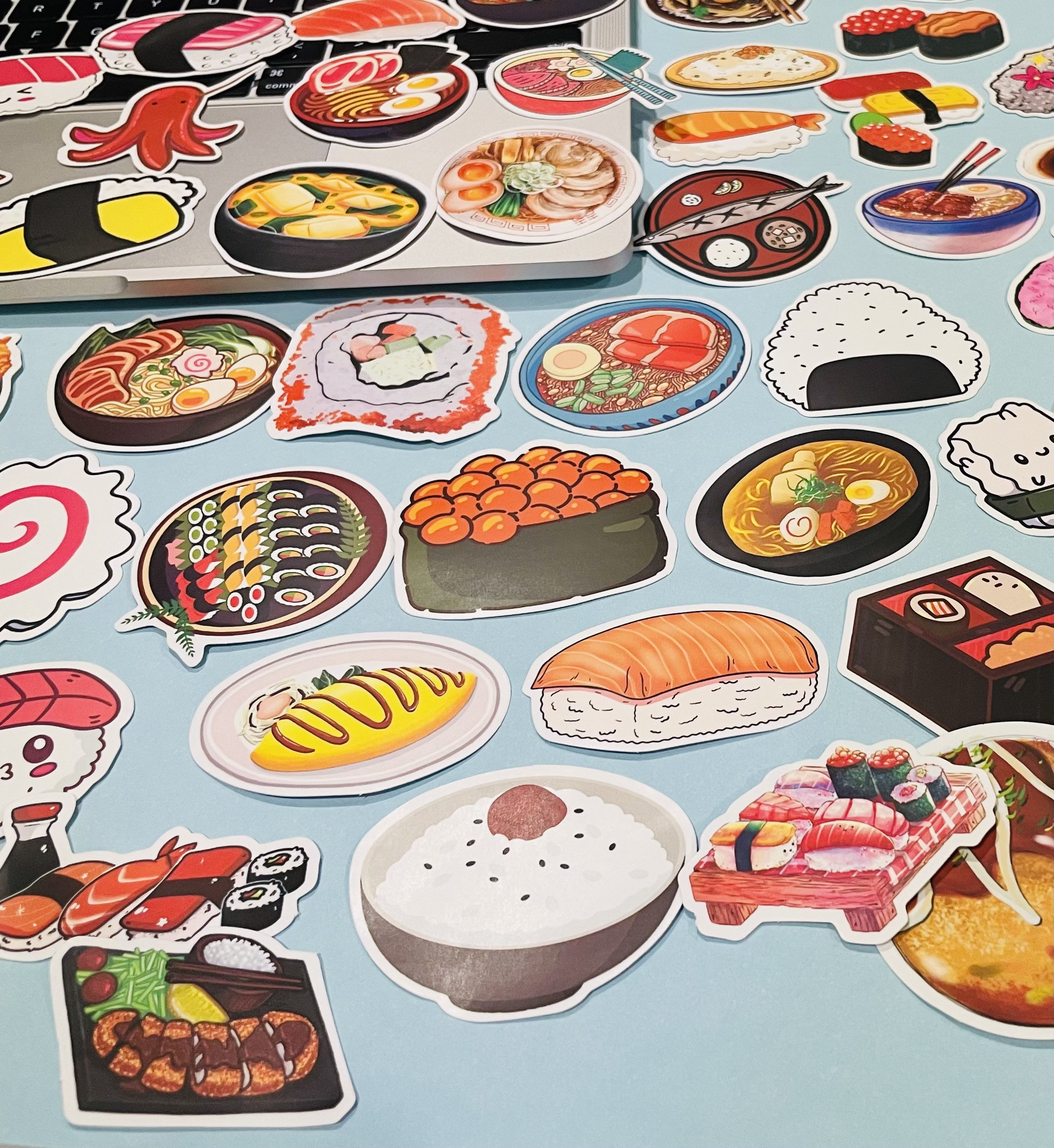 50pcs Cute Japanese Street Food Sticker Japan Sushi Ramen Rice Stickers ...