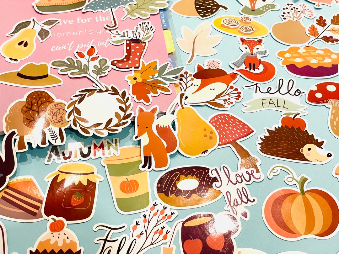 50pcs Cute Animal Vinyl Decal Stickers Fox Hedgehogs Woodland Sticker ...