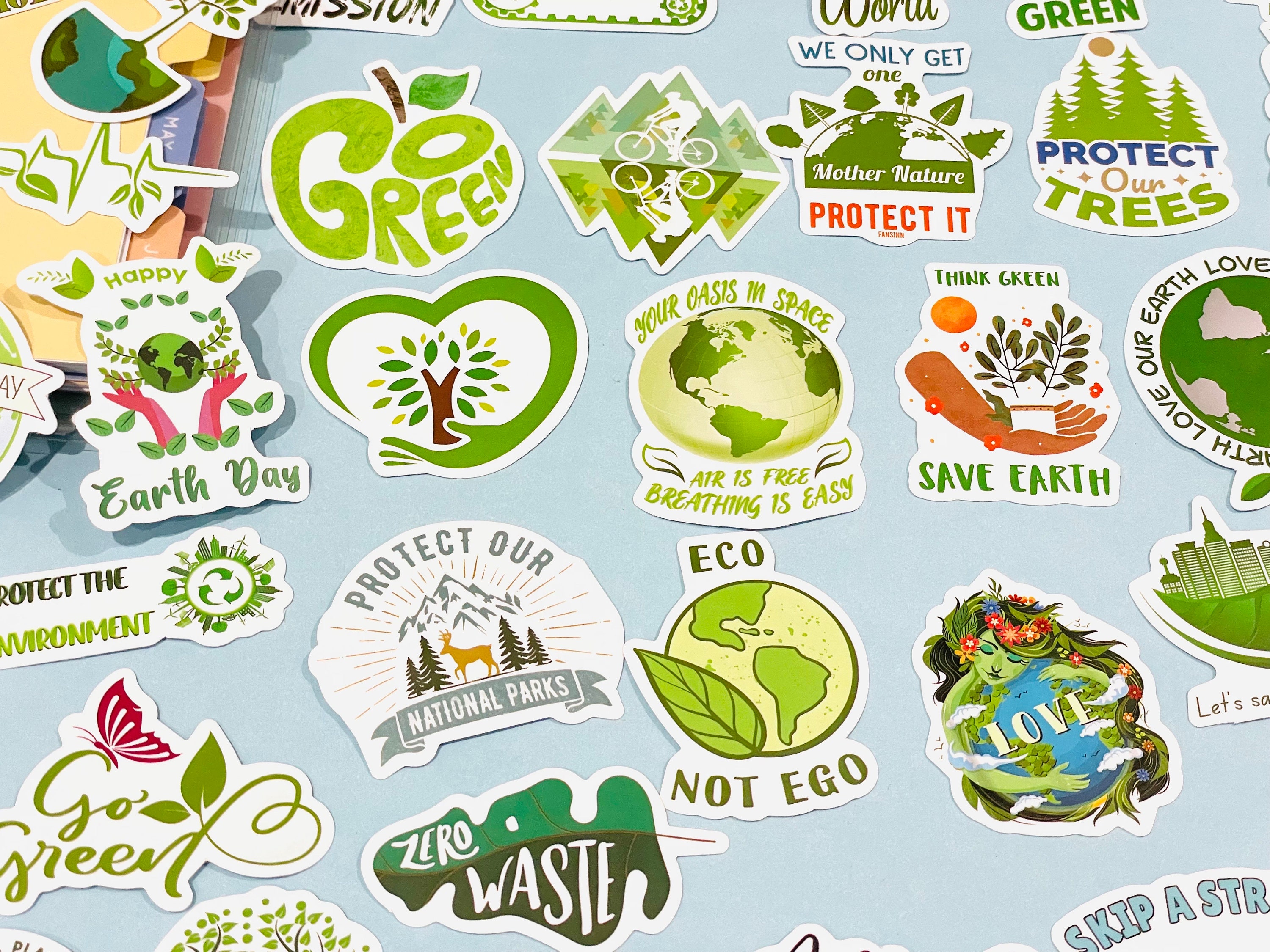 Earth Day Sticker, Protect Nature Environment Friendly Sticker Set ...