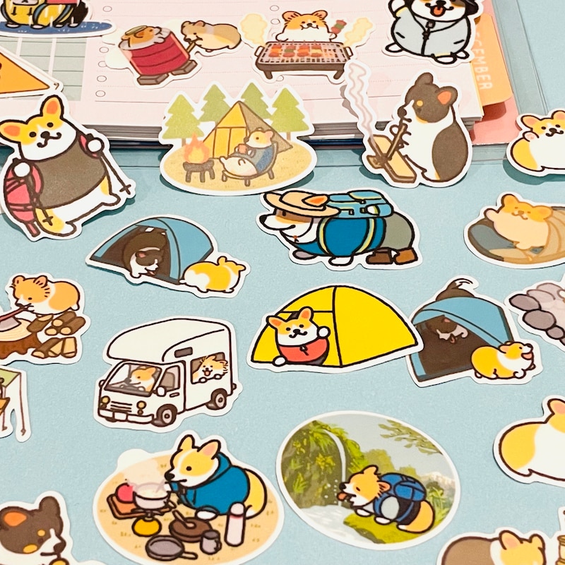 Green Corgi Stickers - Etsy