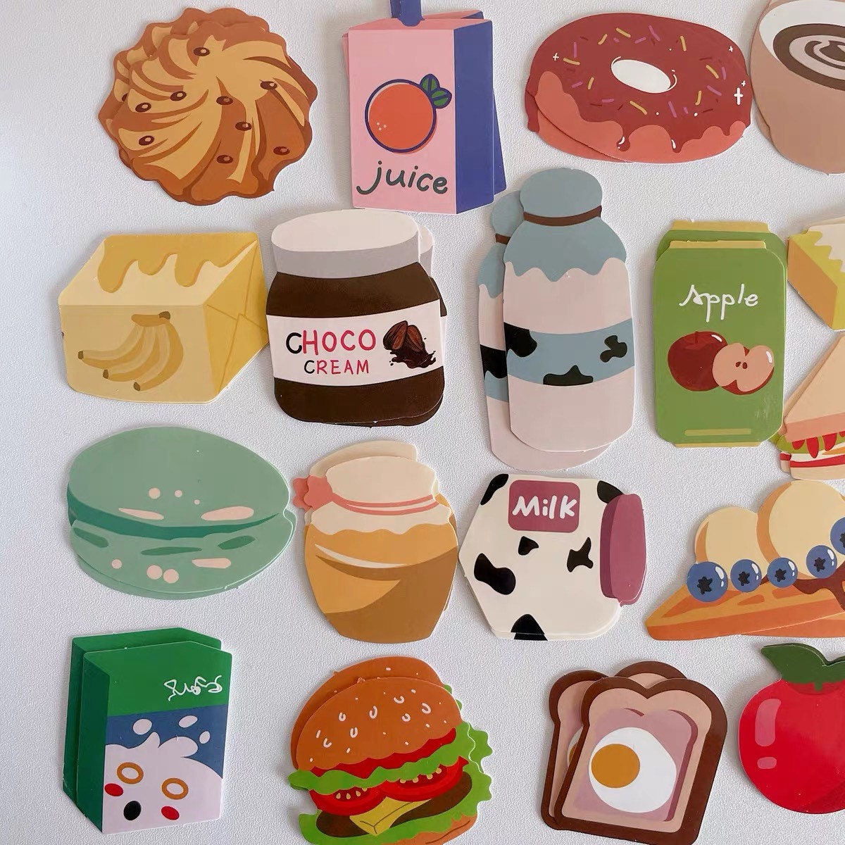 40pcs Cute Breakfast Food Sticker Milk Juice Cheese Hamburg - Etsy