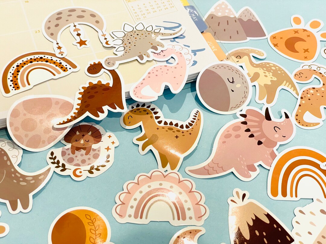 Boho Cute Dinosaur Stickers Jurassic Vinyl Stickers for Kid ...