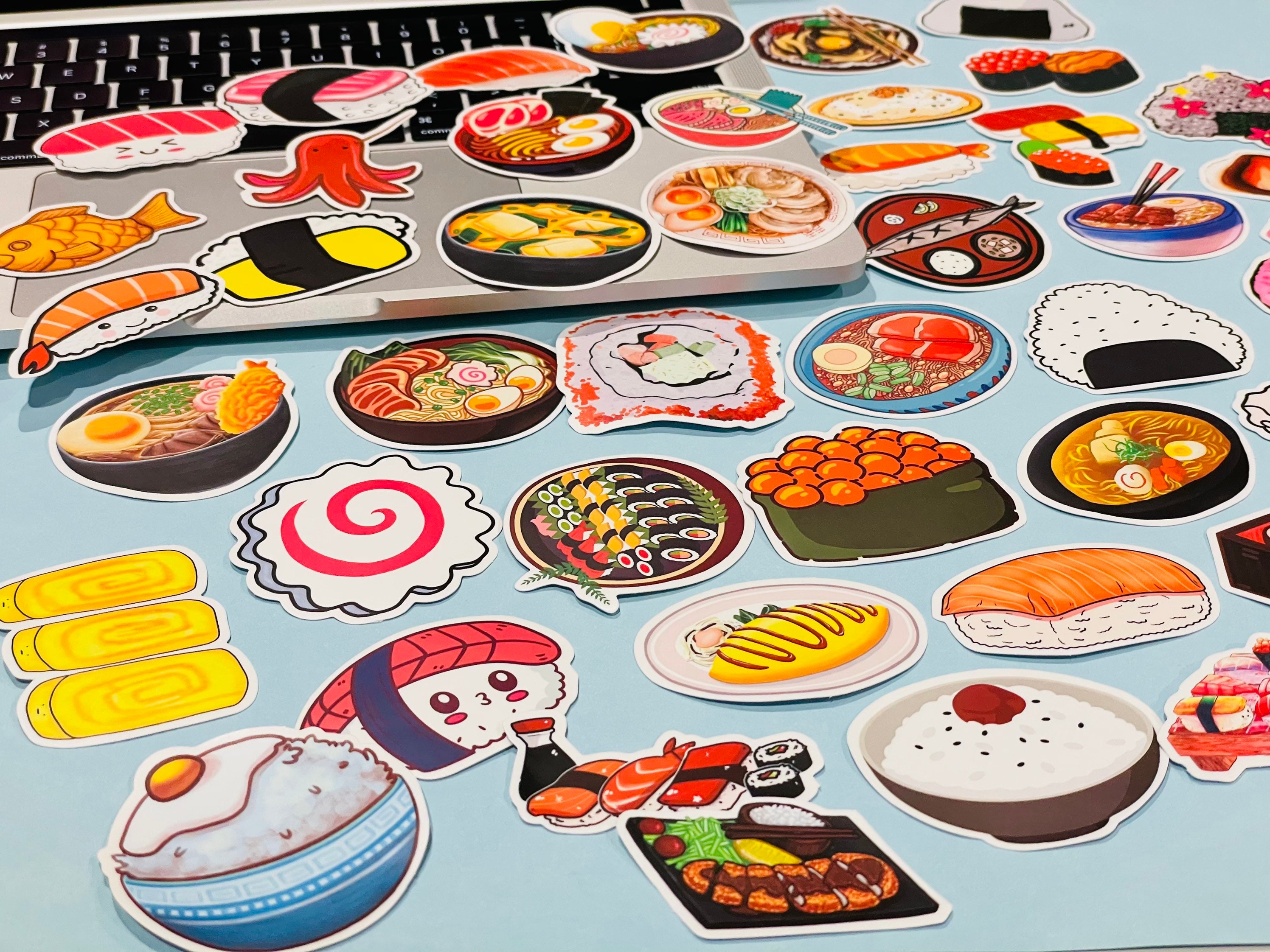 50pcs Cute Japanese Street Food Sticker Japan Sushi Ramen Rice - Etsy ...