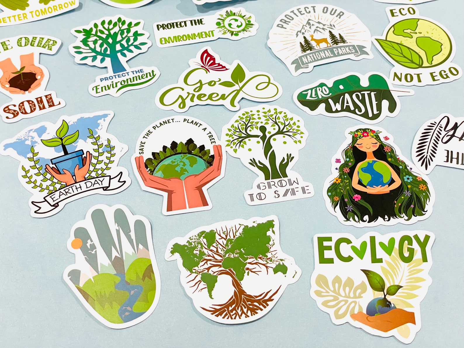 Earth Day Sticker, Protect Nature Environment Friendly Sticker Set ...
