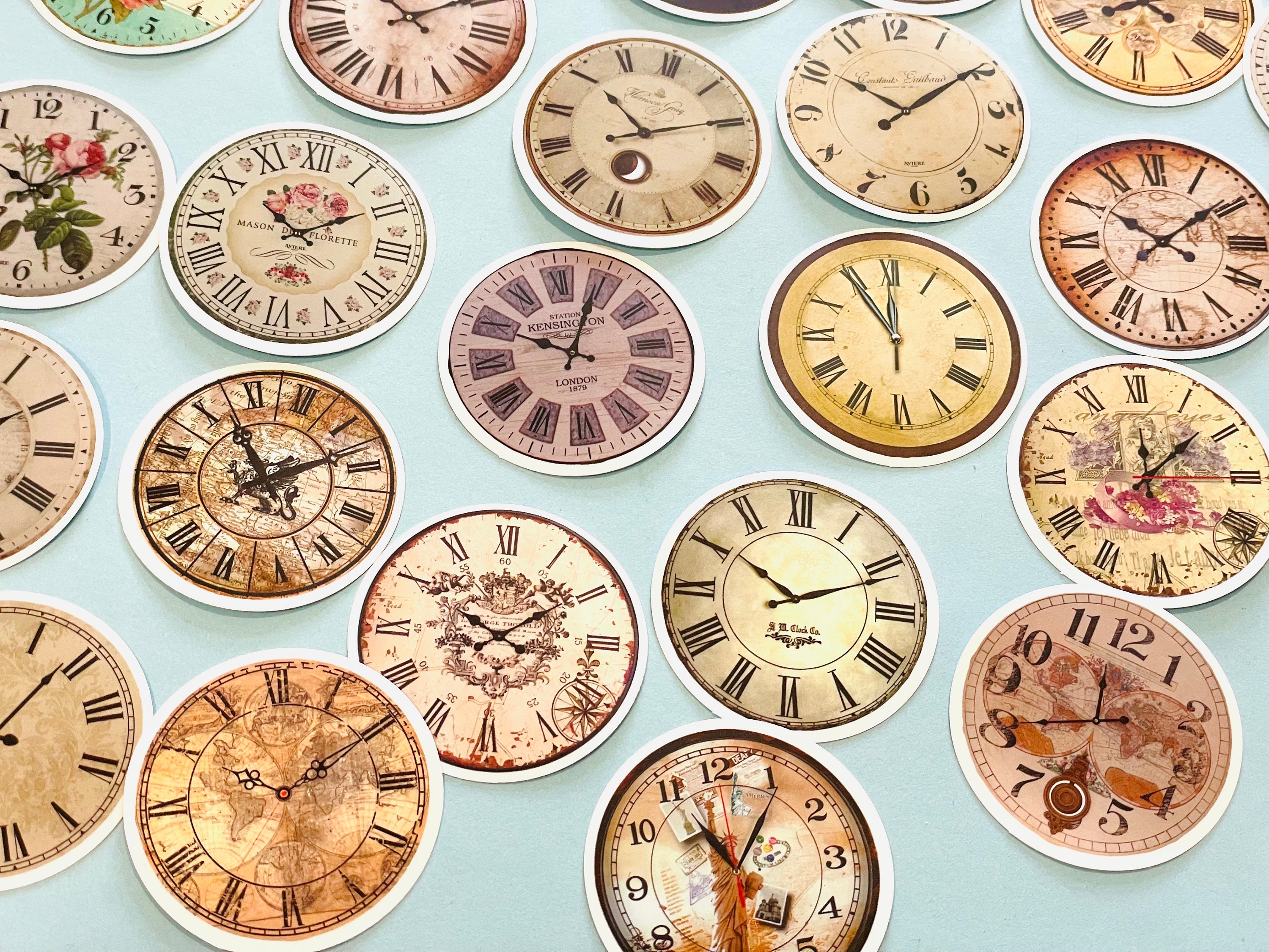 Boho Clock Time Stickers Set Aesthetic Hours Flowers Sticker Pack Decal ...