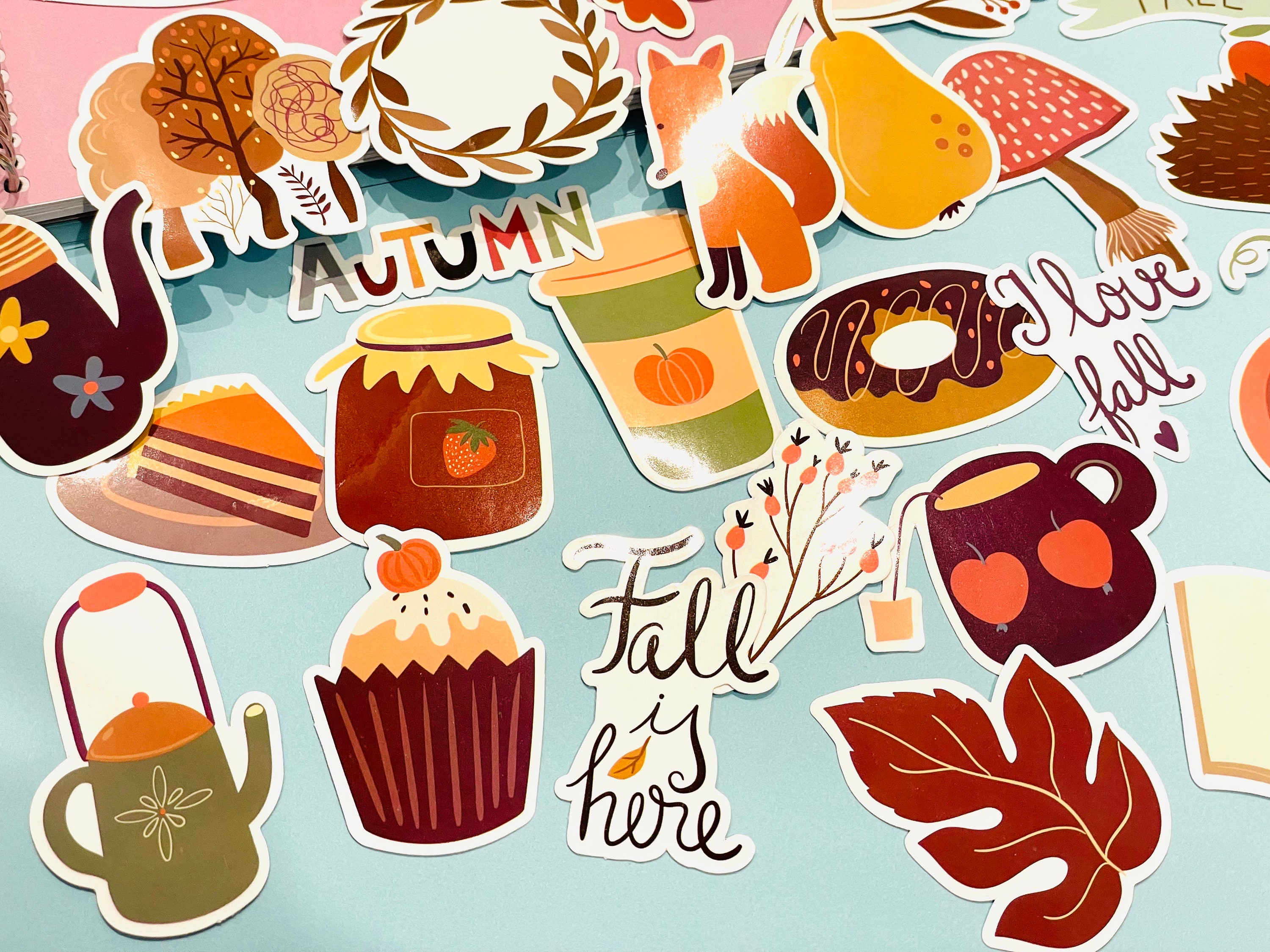 50pcs Cute Animal Vinyl Decal Stickers Fox Hedgehogs Woodland - Etsy ...